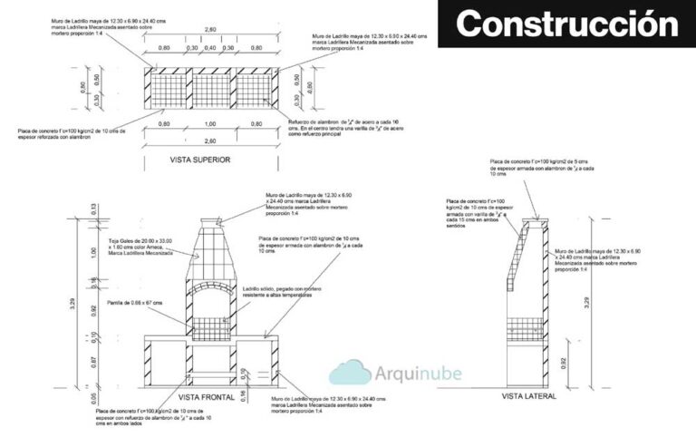 Planos de Parrillas con Medidas PDF - Arquinube